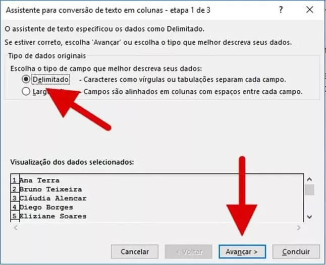 Como separar texto no Excel em mais de uma coluna?.